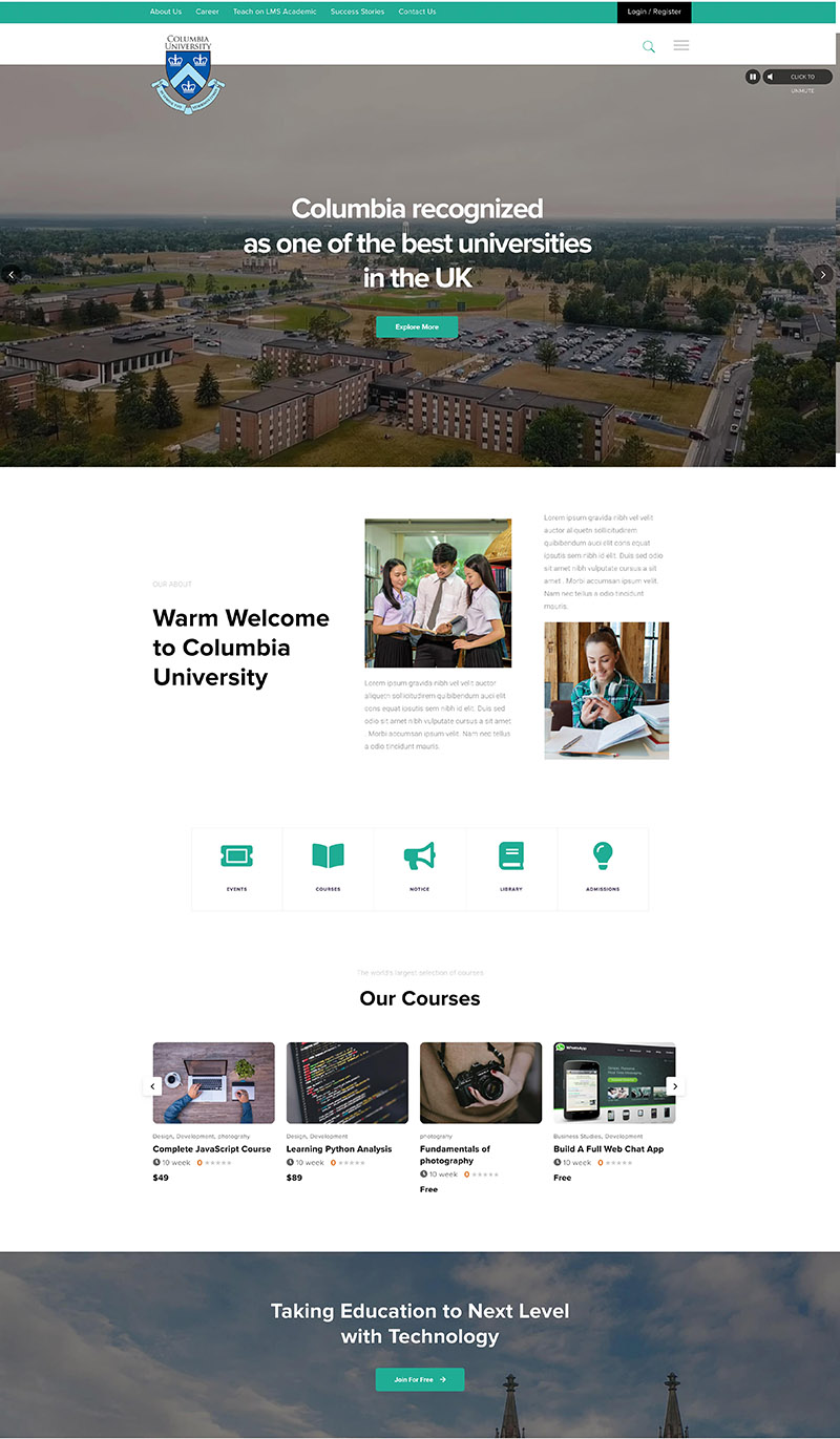 Best Online Course WordPress Theme - LMS Academic