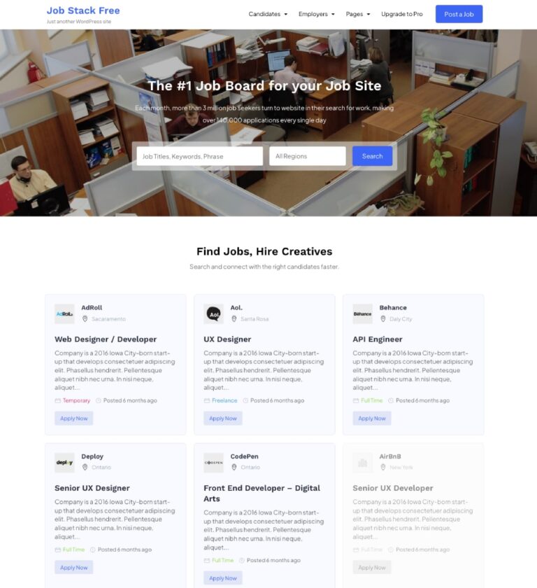 Job Stack- Best Job Board WordPress Theme