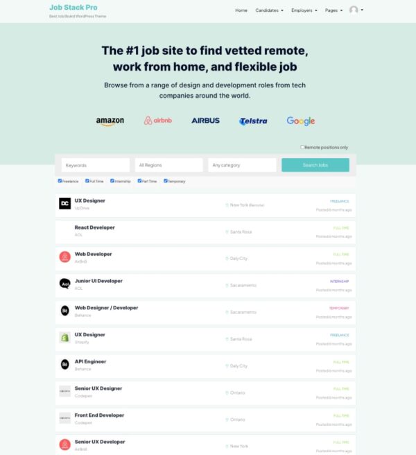 Job Stack- Best Job Board WordPress Theme