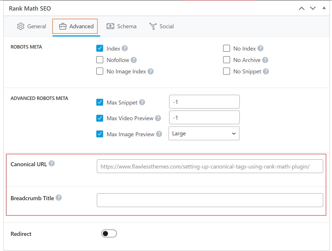 How To Set Up Canonical Tags Using Rank Math Plugin - Flawless Themes