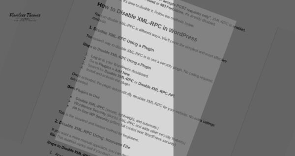How To Disable Xml Rpc In Wordpress Flawless Themes 2261